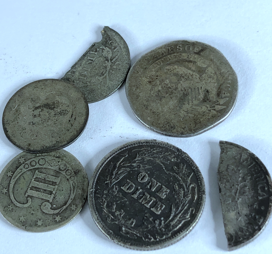 Lost of Silver US Obsolete Type Coins Including Half Dime, Silver 3 ...
