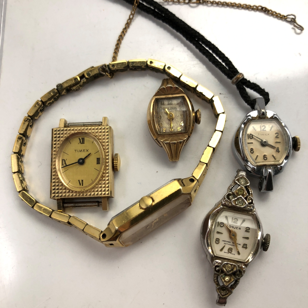 Lot 5 Vintage Womens Watches One Gold Filled 5.7 grams Timex Seiko ...