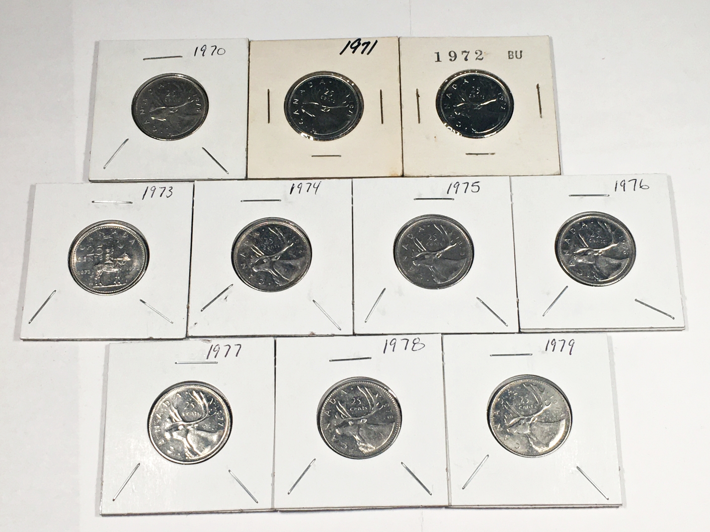 Lot of 10 High Grade 1970's Canadian Quarters | Property Room