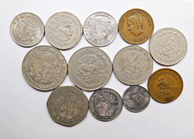 Lot of 12 Mexican Coins*Various Dates and Denominations*Most are High ...