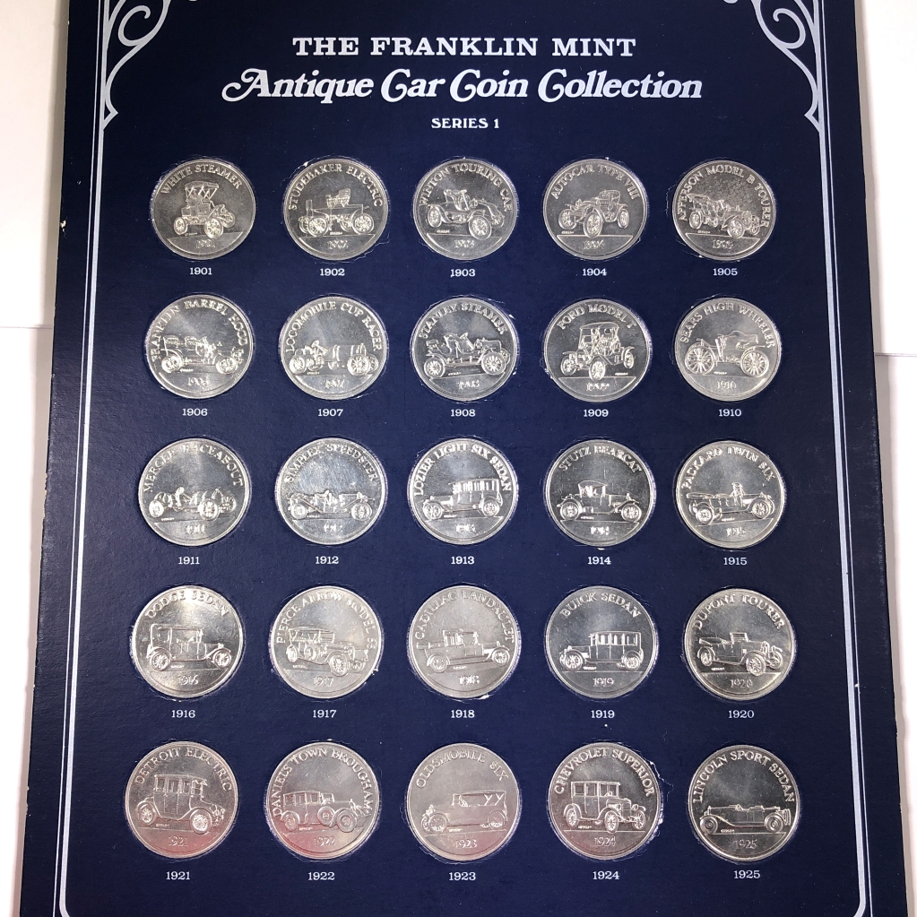 Lot of 25 Antique Car Collection Tokens*Series 1*Uncirculated*Franklin ...
