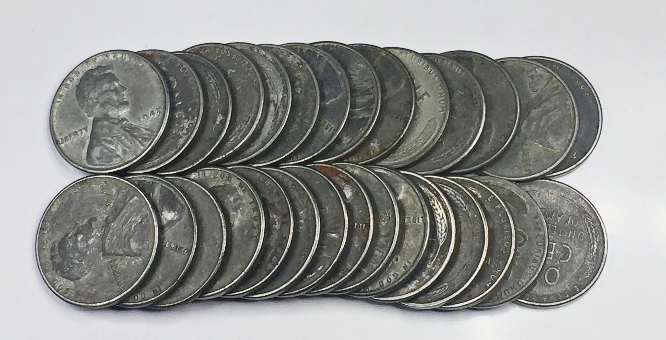 Lot of (29) 1943 World War II Emergency Issue Lincoln Steel Cents ...