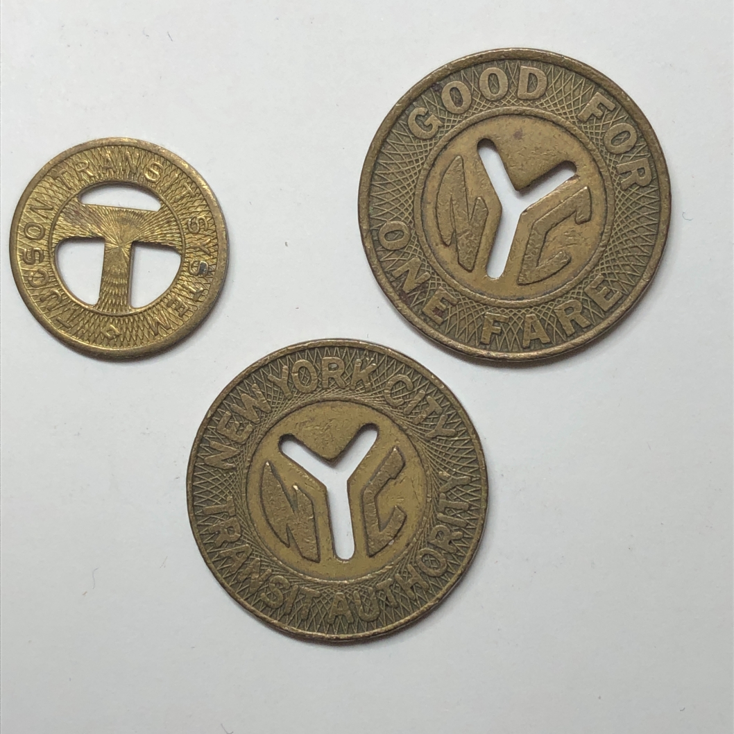Lot of 3 Transit Tokens 2 NYC 1 Tucson Cut Out | Property Room
