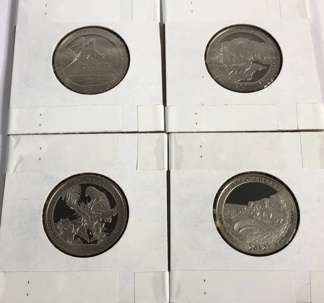 Lot of 4 High Grade Proof Cameo Quarters Chaco Culture - Olympic Park ...