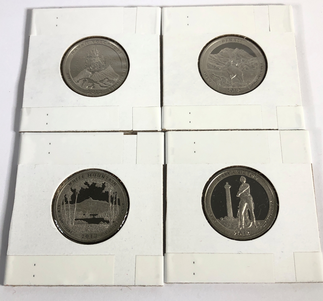 Lot of 4 High Grade Proof Cameo Quarters White Mountain - Denali ...