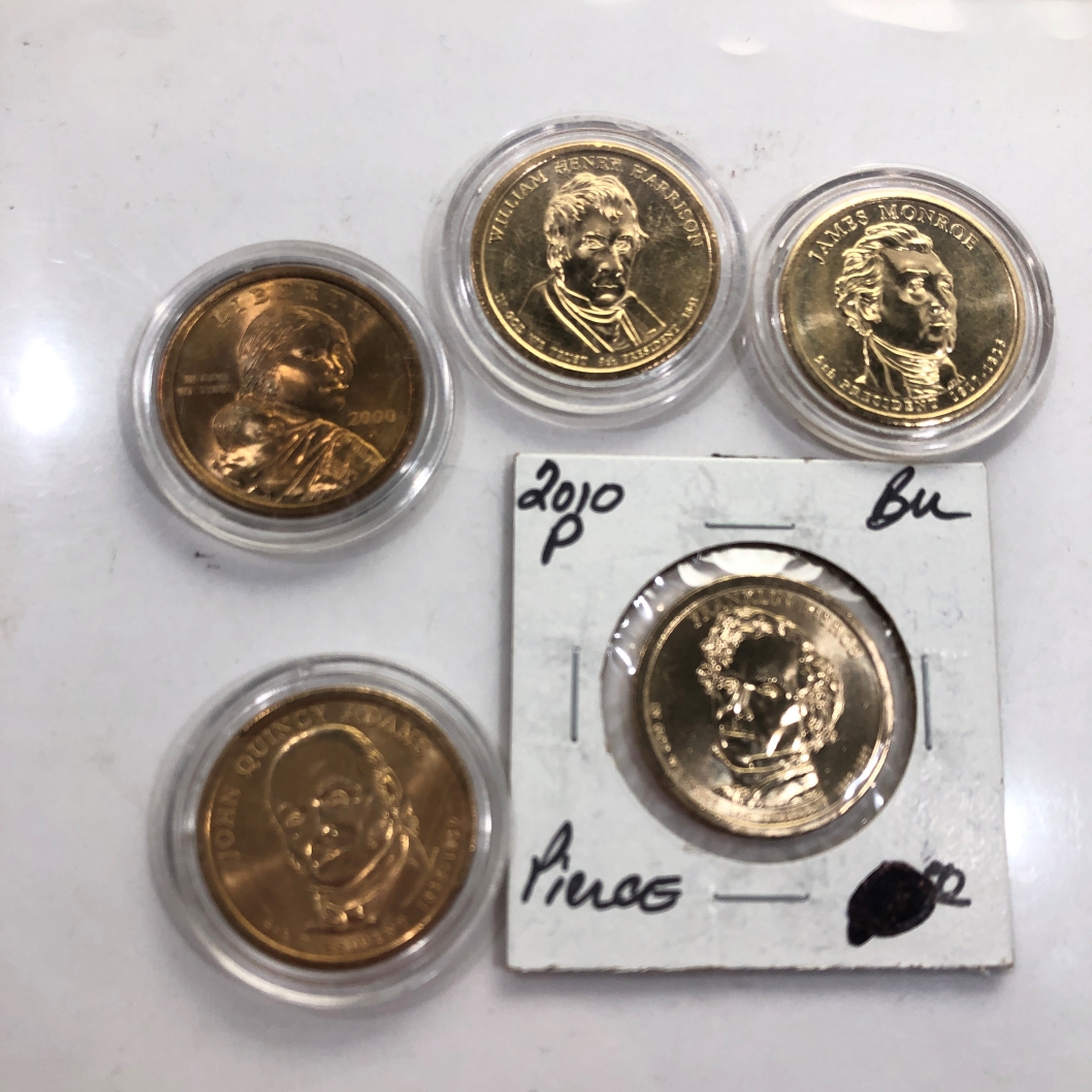 Lot of 5 Mint State Presidential Dollars *High Grade | Property Room