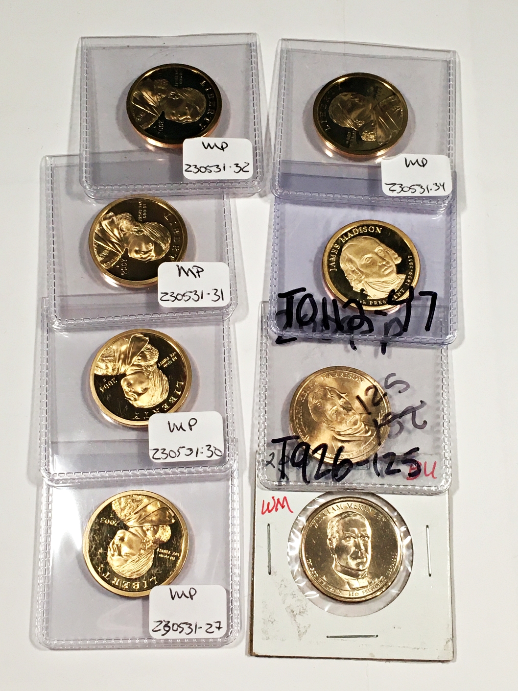 Lot of Eight US Dollars: Sacagawea and Presidential Commemoratives ...