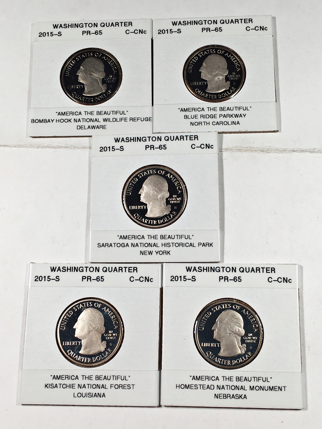 Lot of Five 2015-S America the Beautiful Commemorative Quarters*All ...
