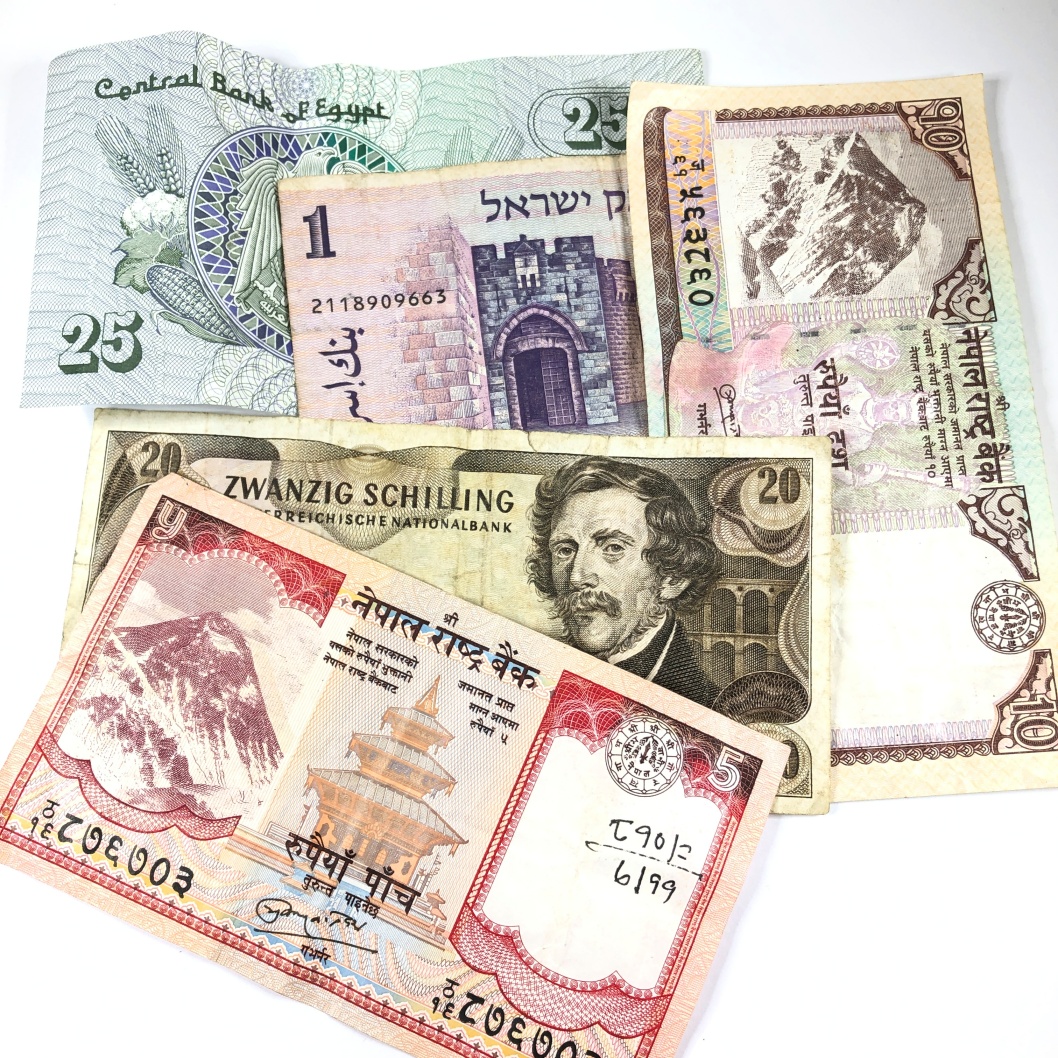 Lot of Five (5) Mixed World Countries Banknotes | Property Room