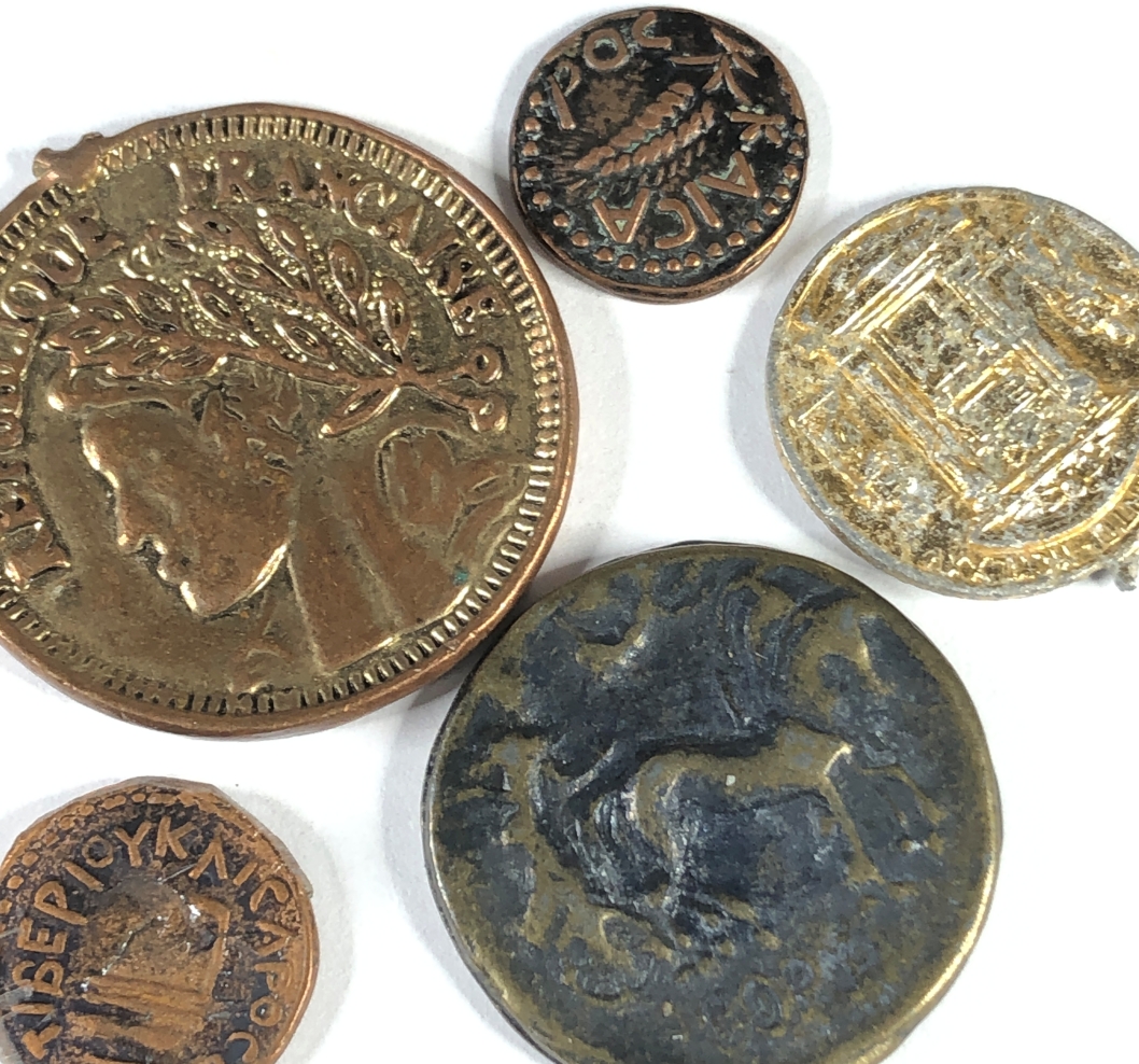 Lot of Five Ancient Replica Coins | Property Room