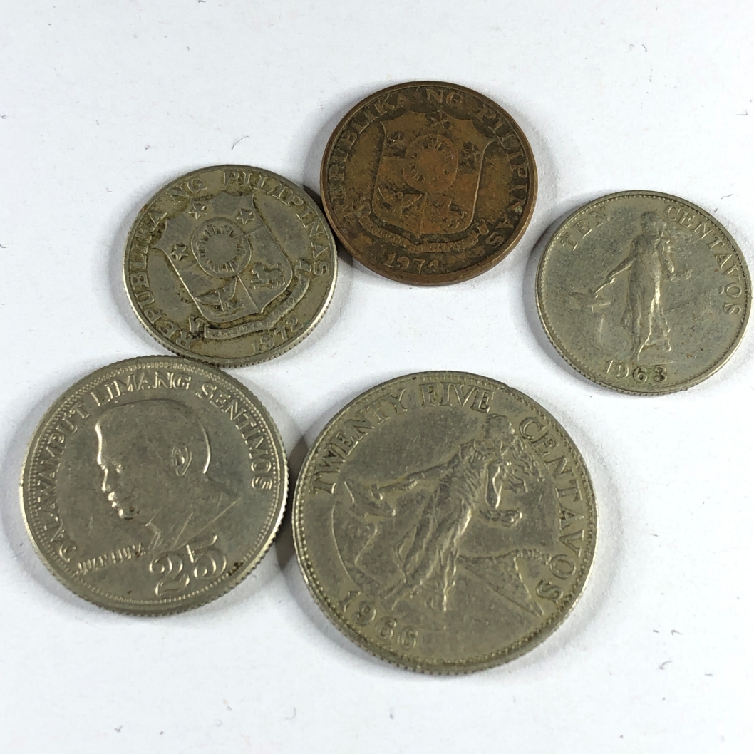 Lot of Five Philippines Coins: 1960's and 1970's*Various Grades and ...