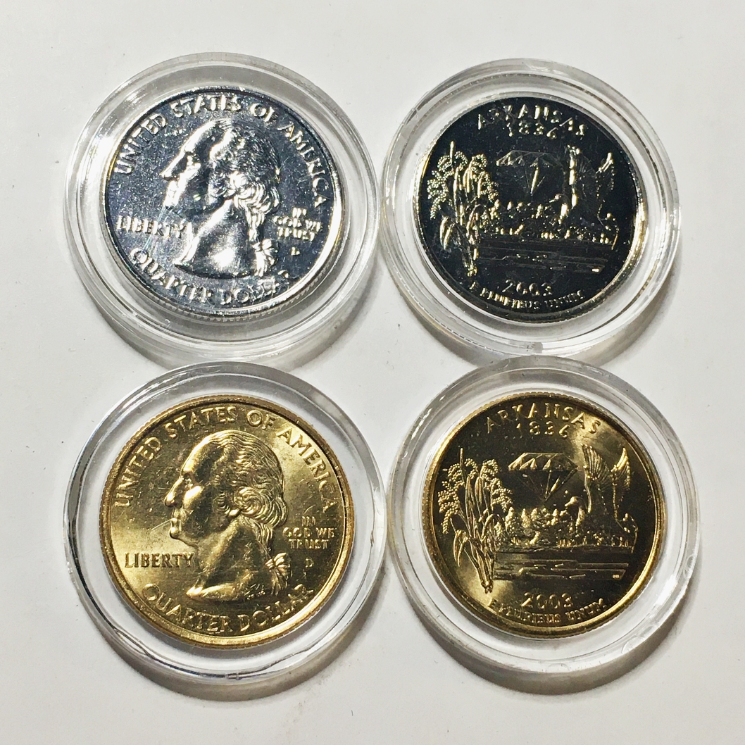 Lot of Four 2003-P & D Arkansas State Commemorative Quarters*Two Are ...