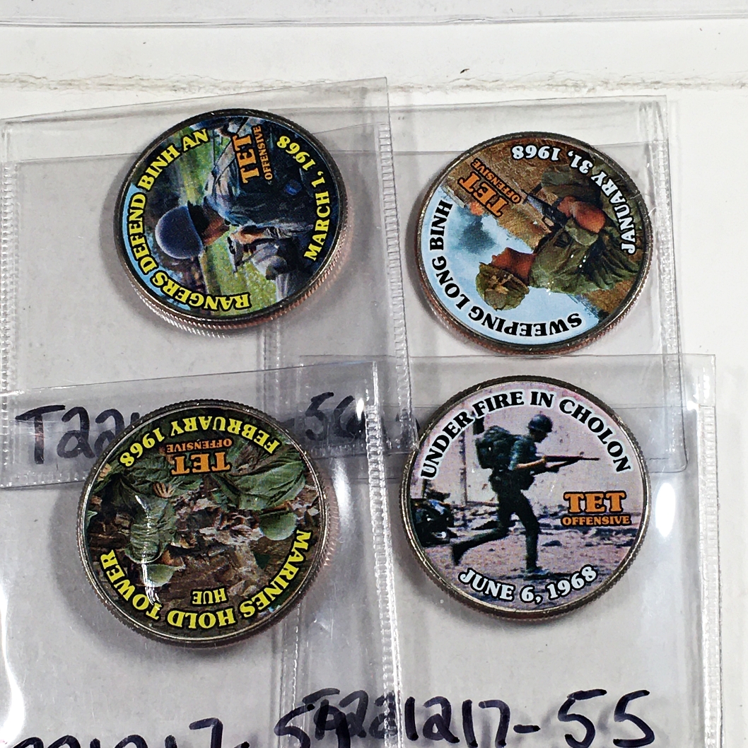 Lot of Four (4) Colorized Kennedy Half Dollar Commemorating the Vietnam ...