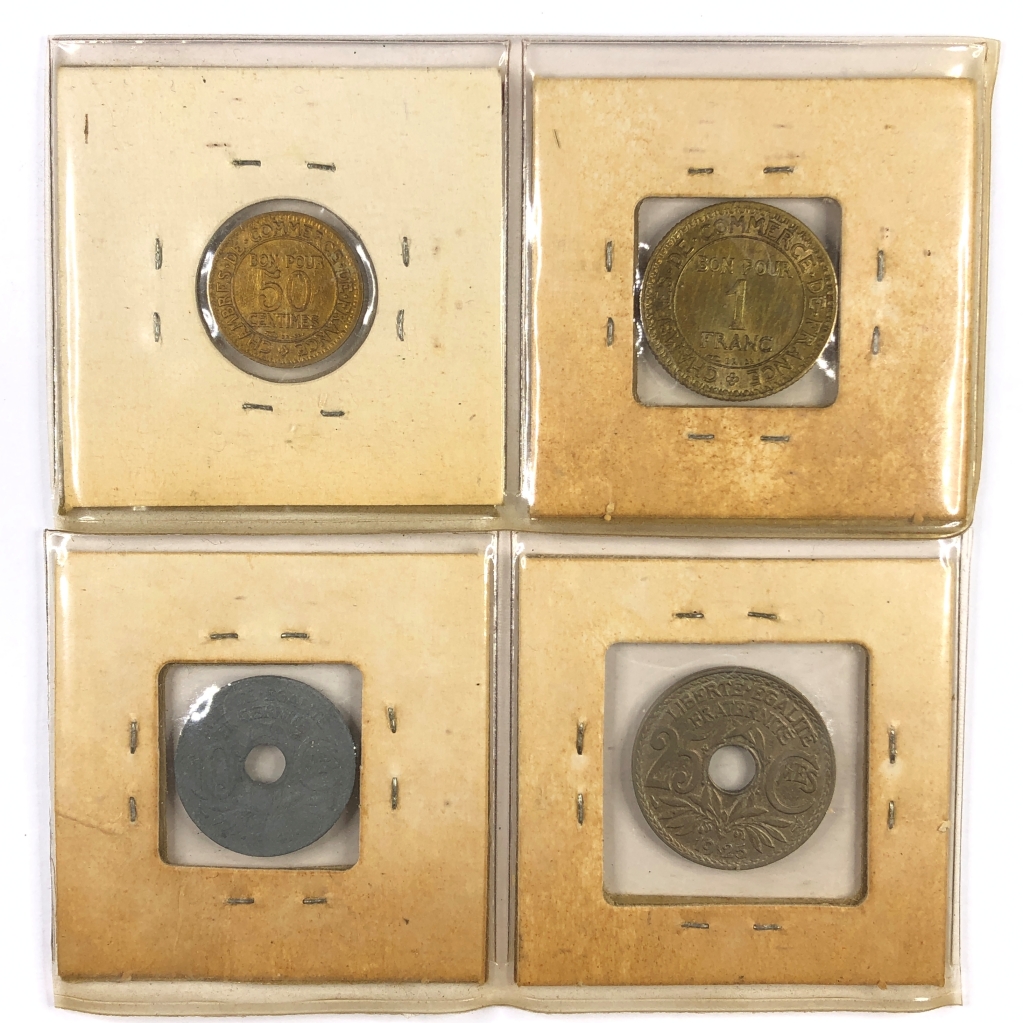 Lot of Four (4) Early to Mid 1900's French Coinage | Property Room