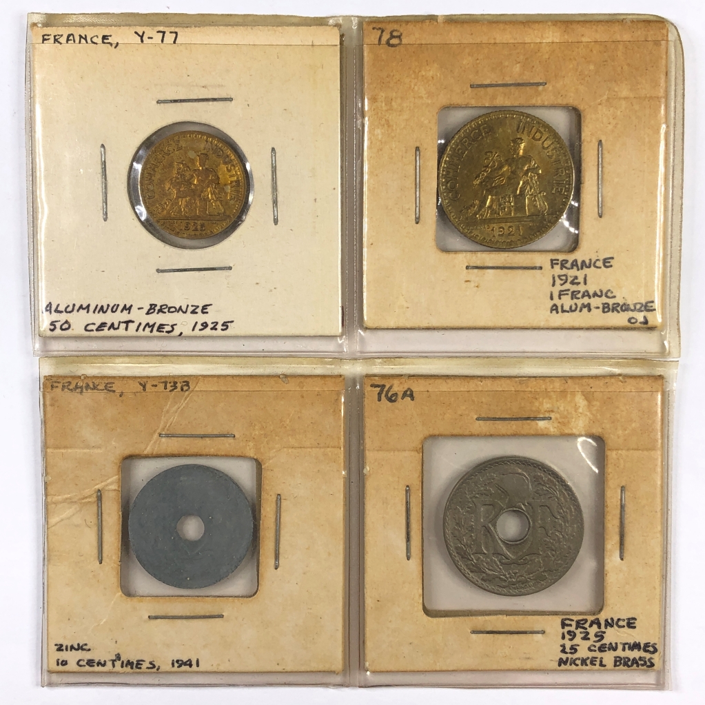 Lot of Four (4) Early to Mid 1900's French Coinage | Property Room