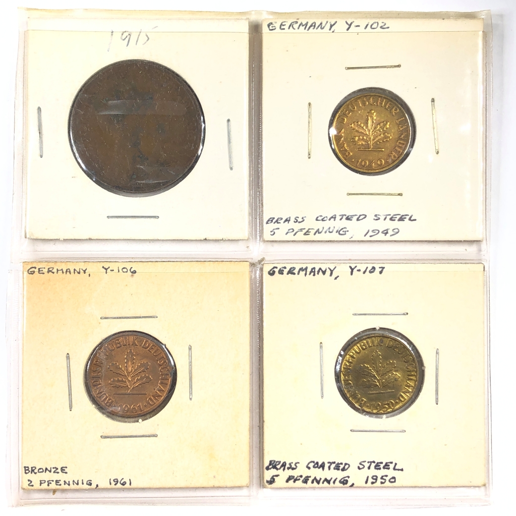 Lot of Four (4) Early to Mid 1900's German Coins | Property Room