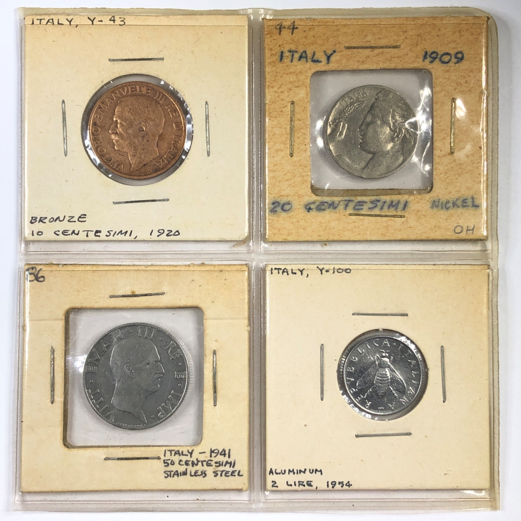 Lot of Four (4) Early to Mid 1900's Italian Coins | Property Room