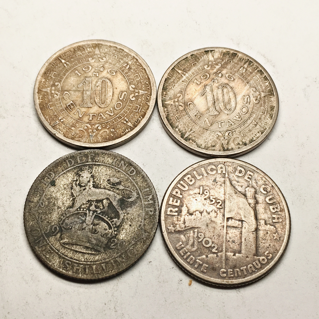 Lot of Four (4) Mid-1900's World Coins*Some Silver | Property Room