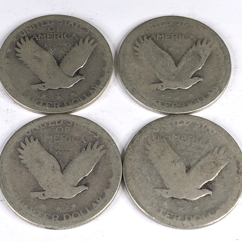 Lot of Four (4) Undated Silver Standing Quarters | Property Room
