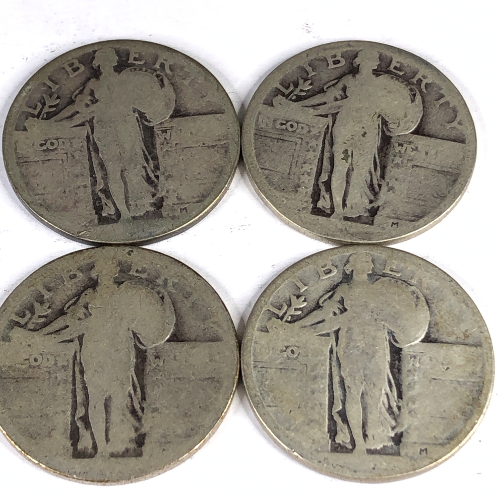 Lot of Four (4) Undated Silver Standing Quarters | Property Room
