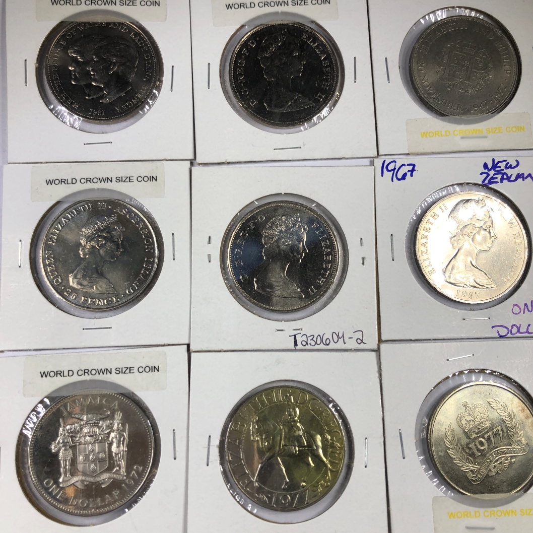 Lot of Nine High Grade British Dollars and Crown Coinage*Vast Majority ...