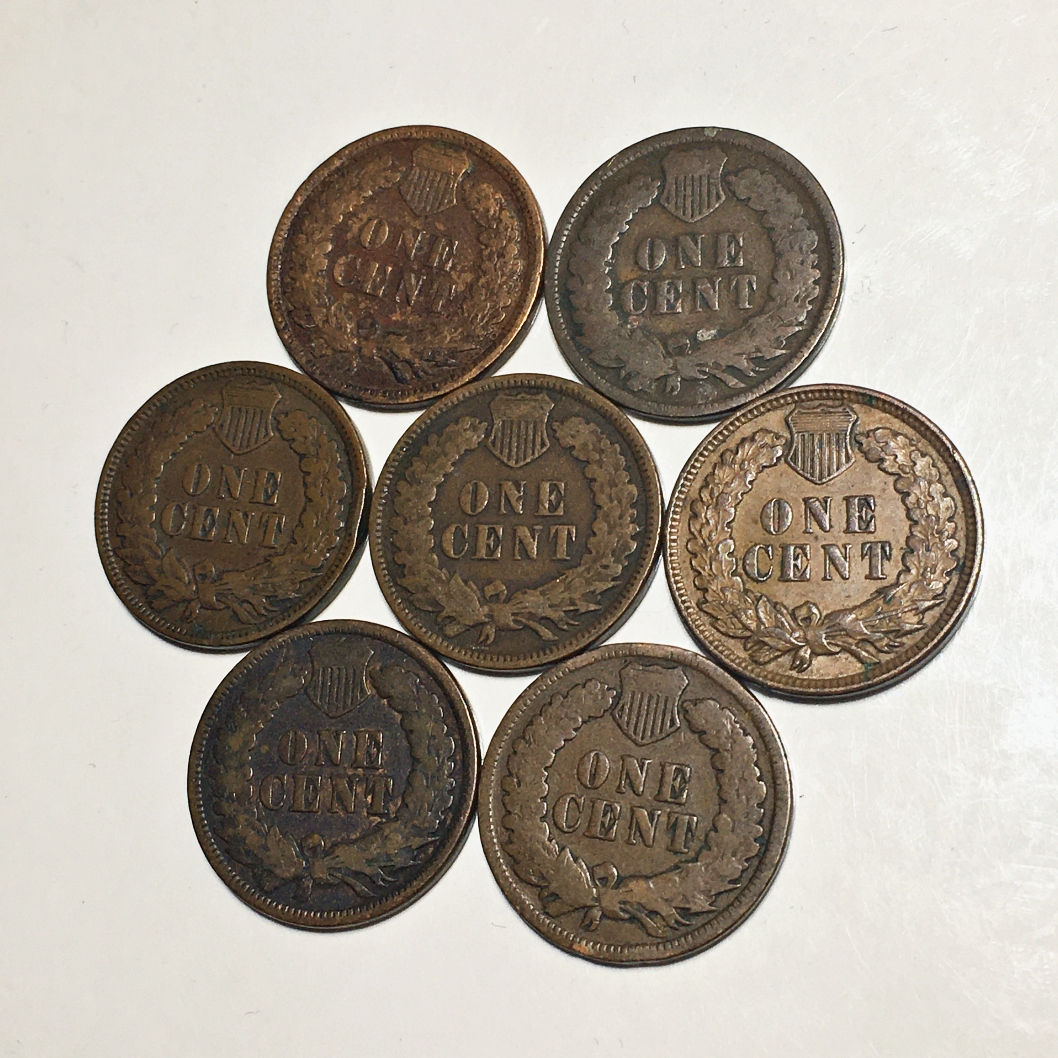 Lot of Seven Indian Head Cents*Various Grades | Property Room