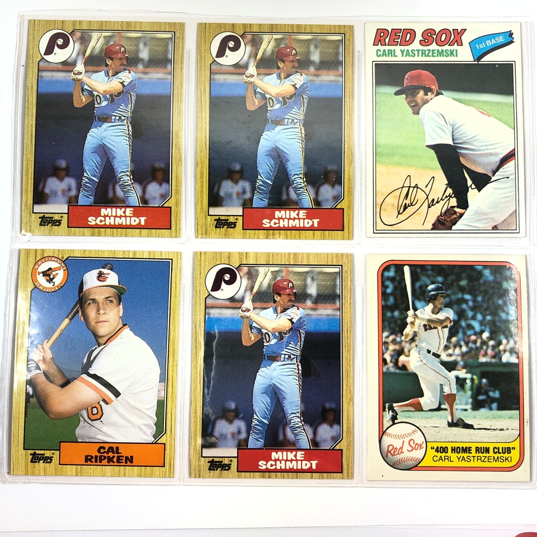 Lot of Six (6) MIKE SCHMIDT, CARL YASTRAZEMSKI and CAL RIPKEN Baseball ...