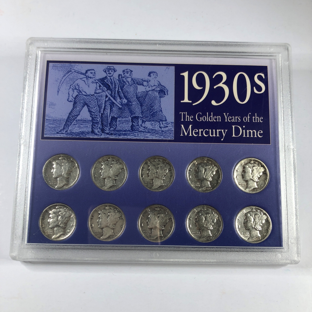 Lot of Ten 1930's Silver Mercury Head Dimes*Various Conditions and Mint ...