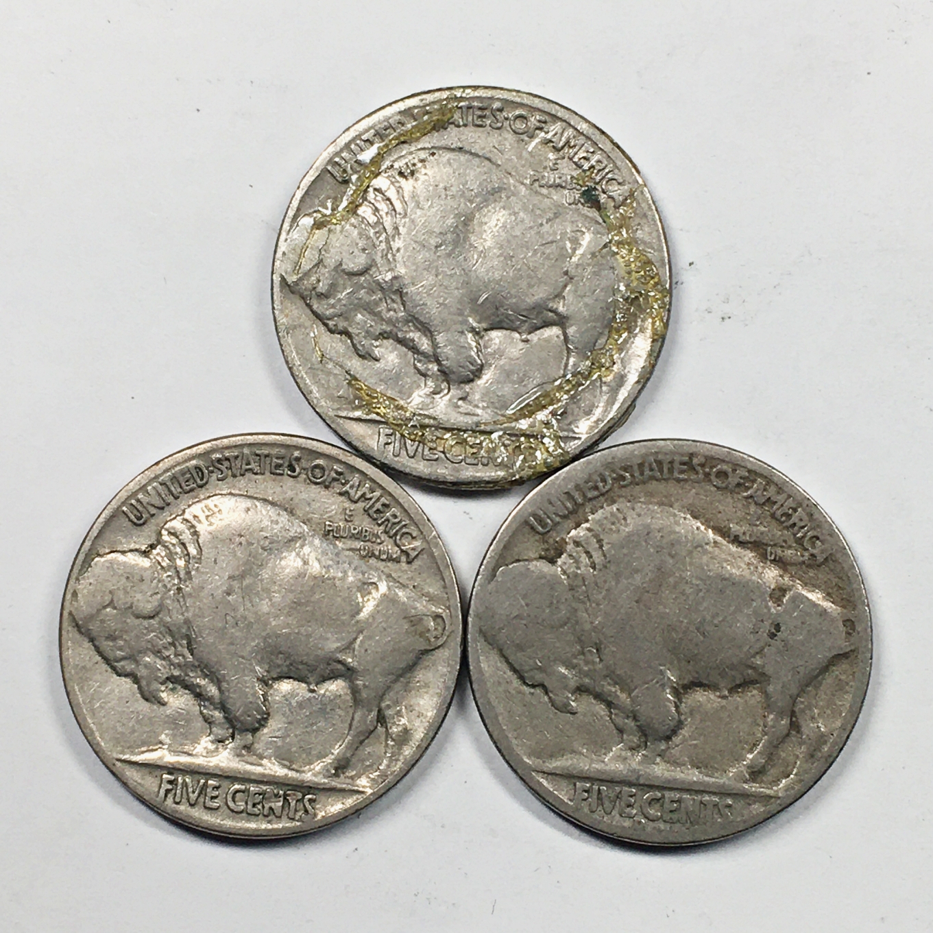 Lot of Three (3) Buffalo Nickels: 1936-D, 1930 and 1934 | Property Room