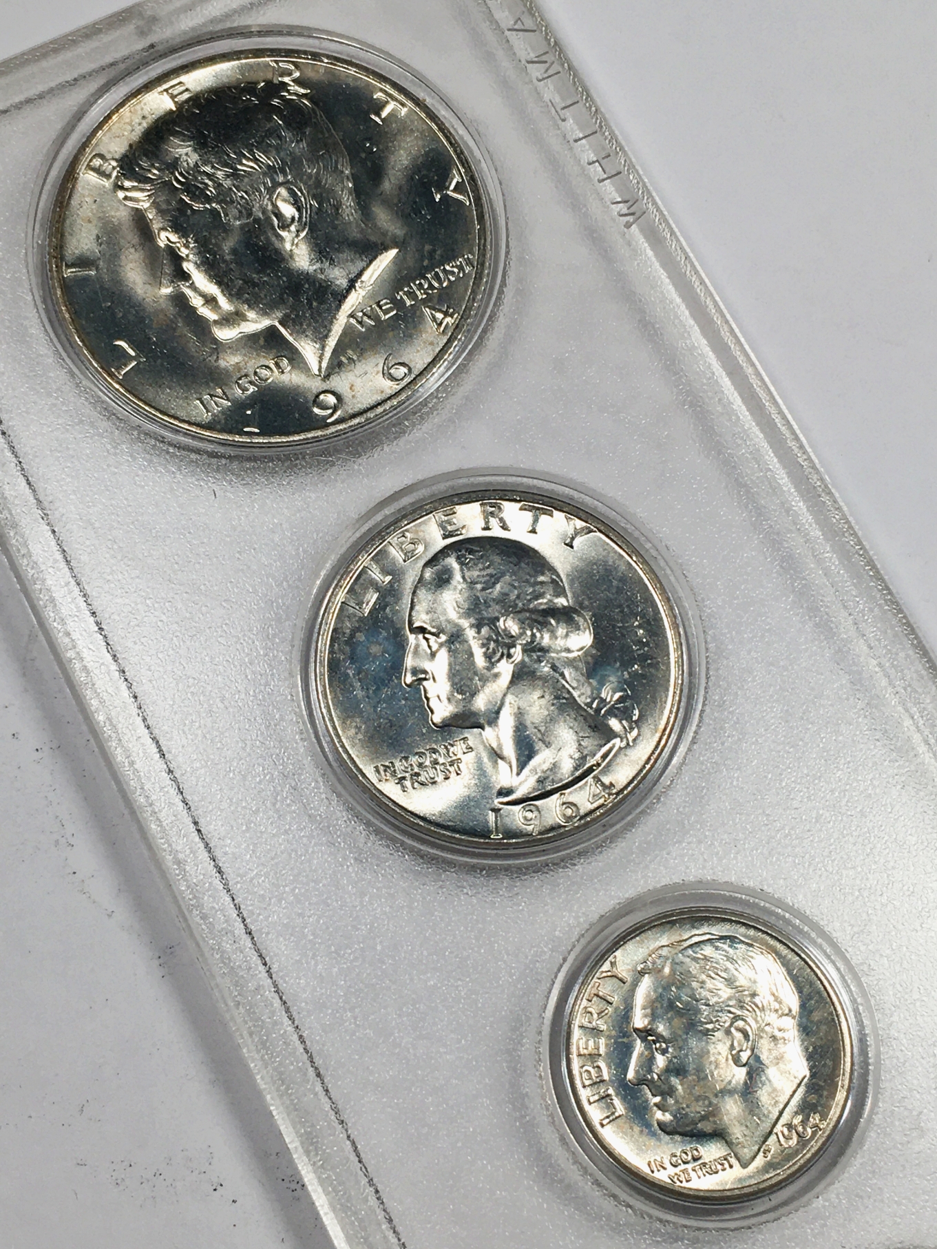 Lot of Three (3) Silver Coins*Uncirculated; Lustrous*1964 Kennedy 50c ...
