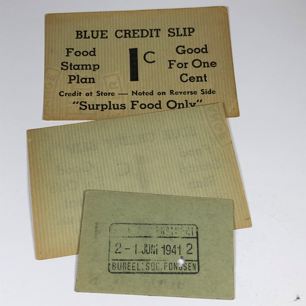 Lot of Three Food Stamp Ration Notes*Two 1c Surplus Food Only & One Een ...