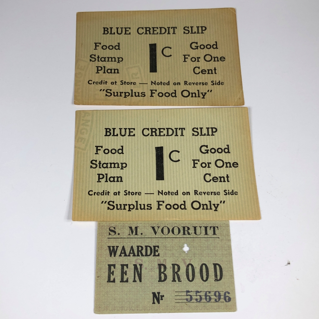 Lot of Three Food Stamp Ration Notes*Two 1c Surplus Food Only & One Een ...