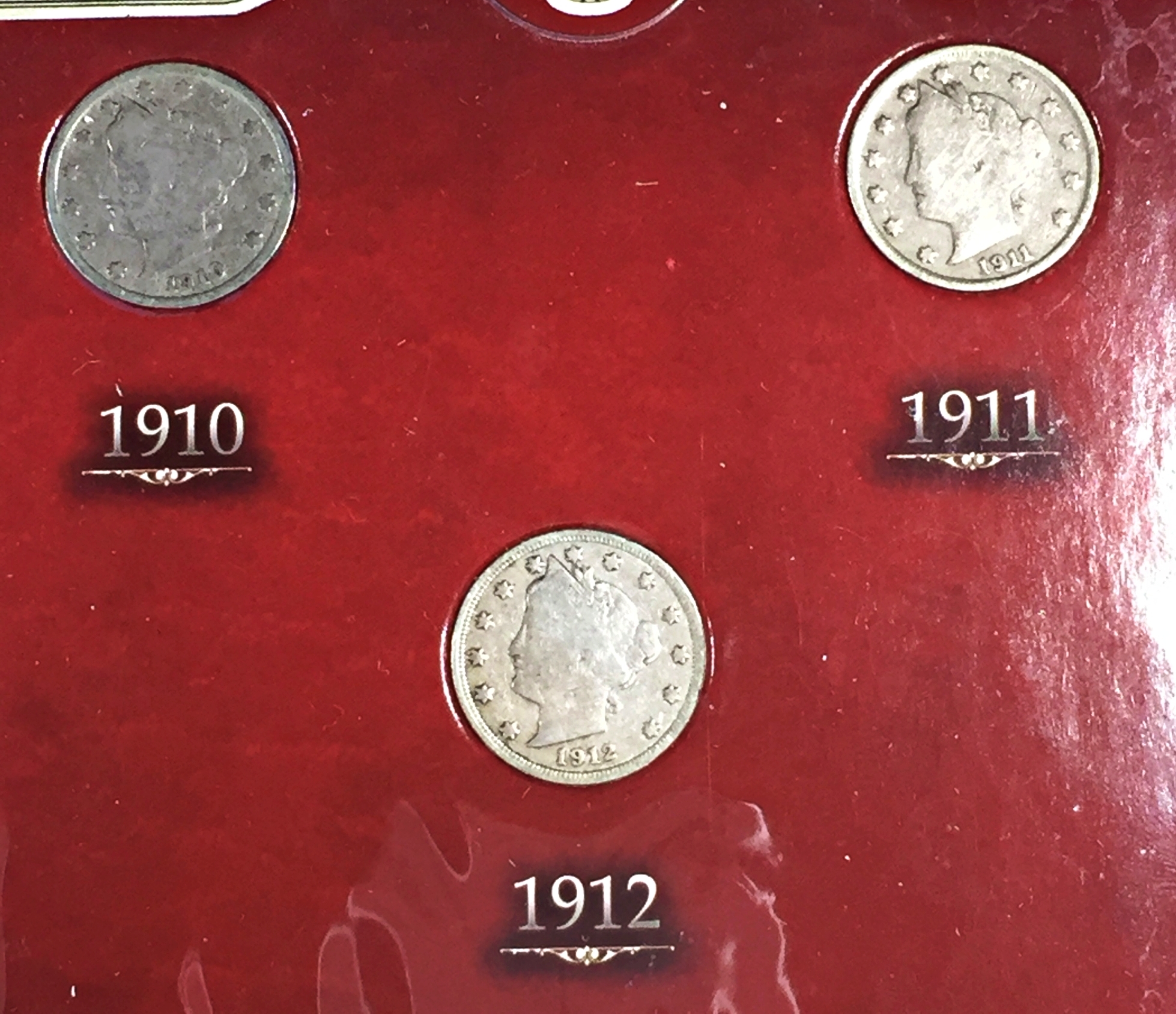 Lot of Three Liberty Head "V" Nickels: 1910, 1911 and 1912*The Last Three Years of "V" Nickels ...