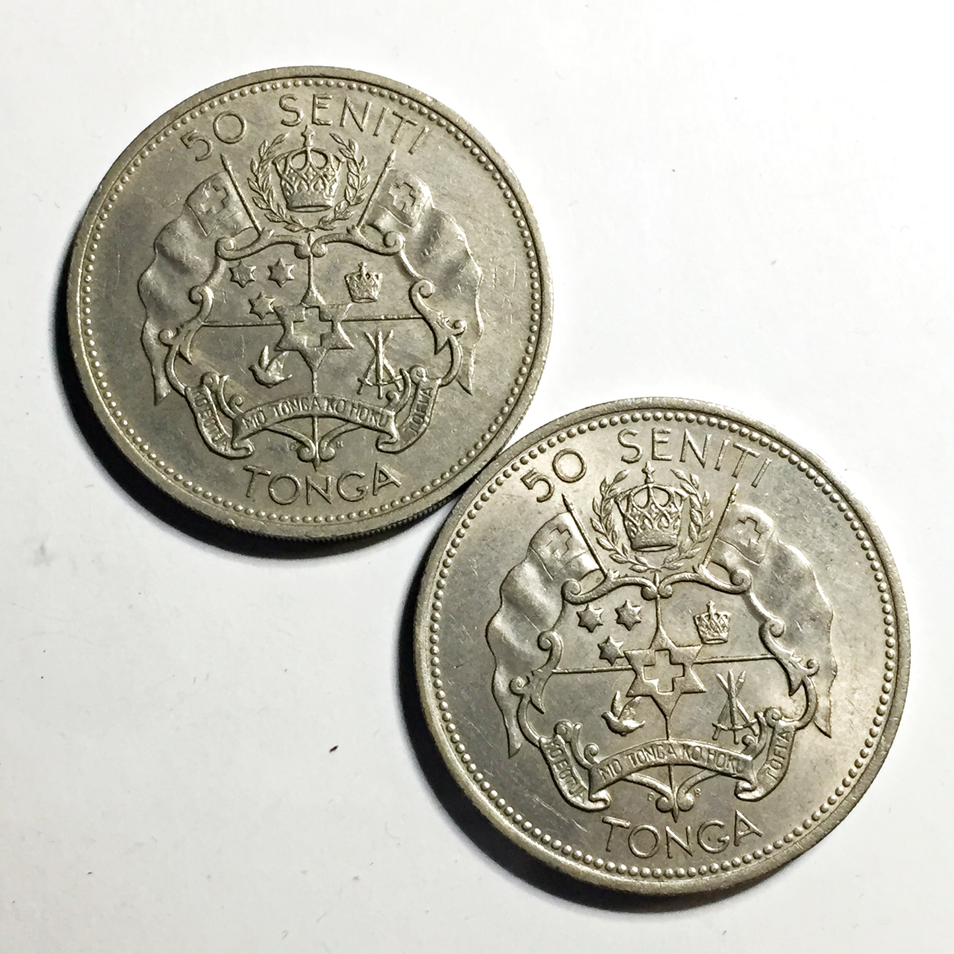 Lot of Two 1967 Tonga 50 Seniti Coins | Property Room