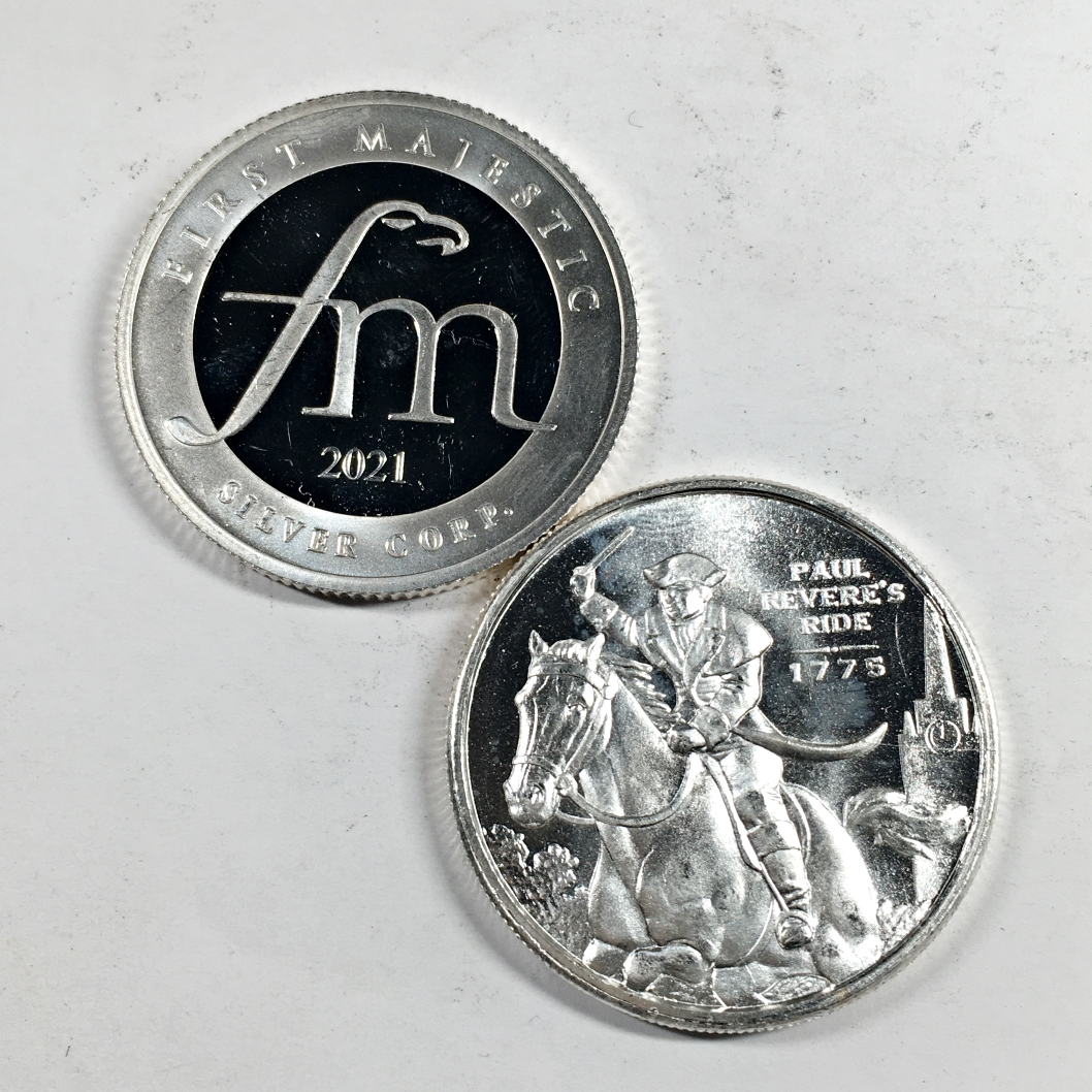 Lot of Two (2) 1/2 Troy Ounces .999 Fine Silver Rounds: First Majestic ...
