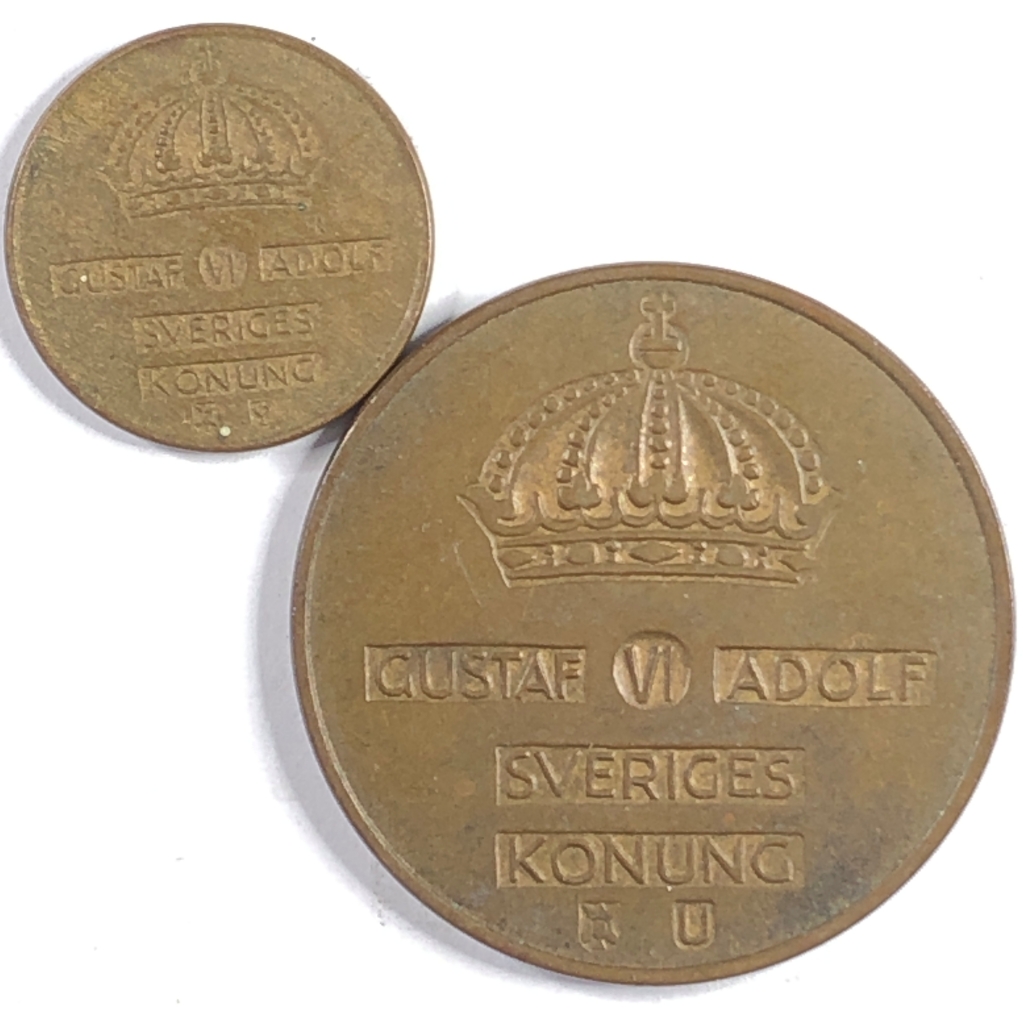 Lot of Two (2) Swedish Coins: 1957 One Ore and 1963 Five Ore | Property ...