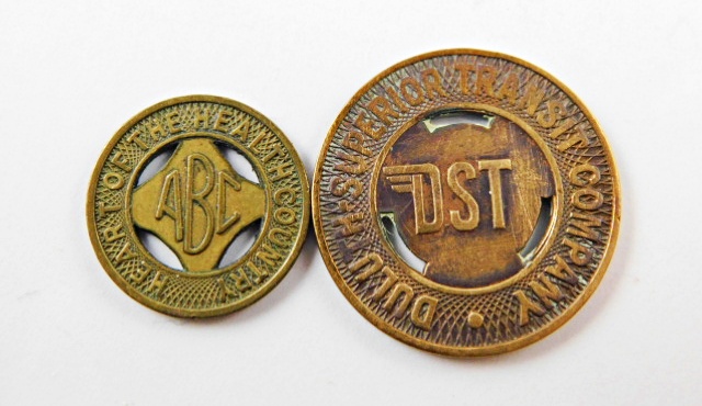 Lot of Two Bus Tokens* One for Albuquerque and One for Superior ...