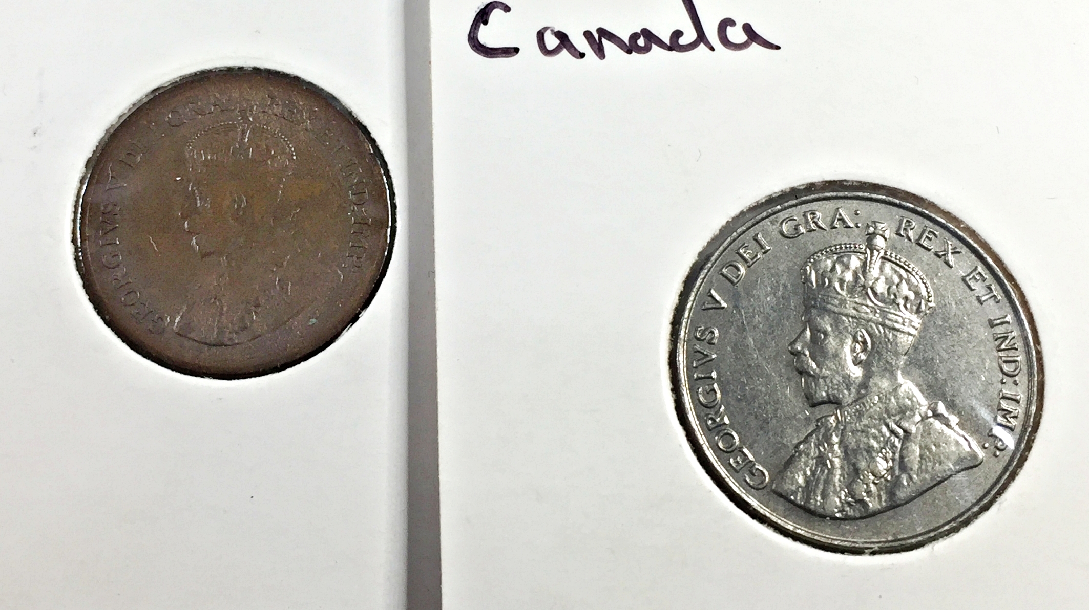 Lot of Two Canadian Coins: 1932 5 Cents and 1932 1 Cent*Both High Grade ...