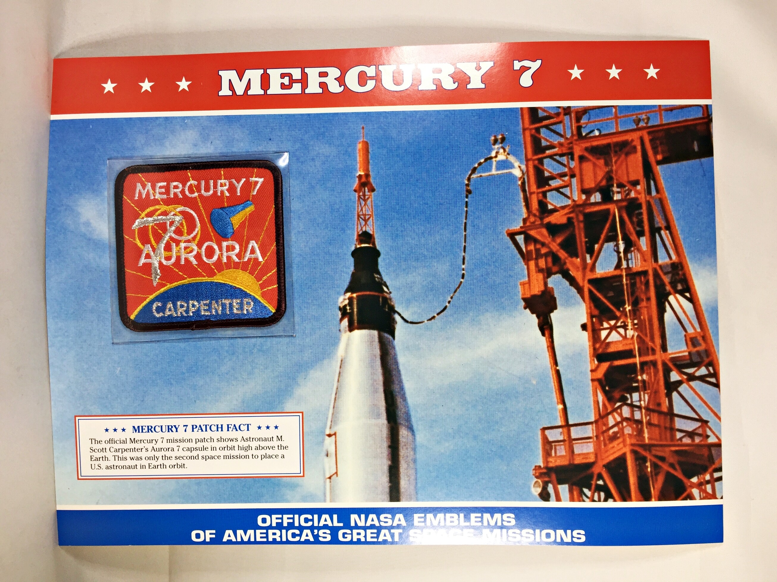 MERCURY 7 (Aurora 7) NASA Space Mission Emblem Patch*Encased in 9" x 11 ...
