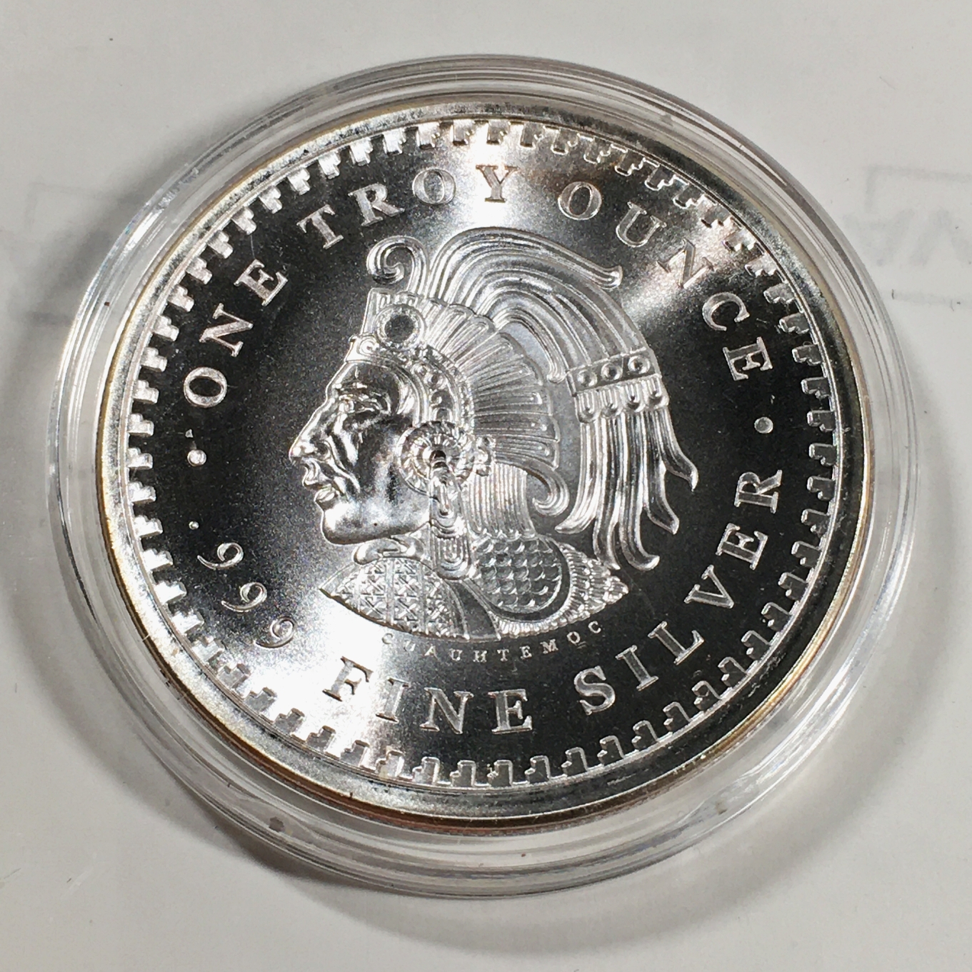 Mexican*One Troy Ounce .999 Fine Silver*Cuauhtemoc*In Capsule ...