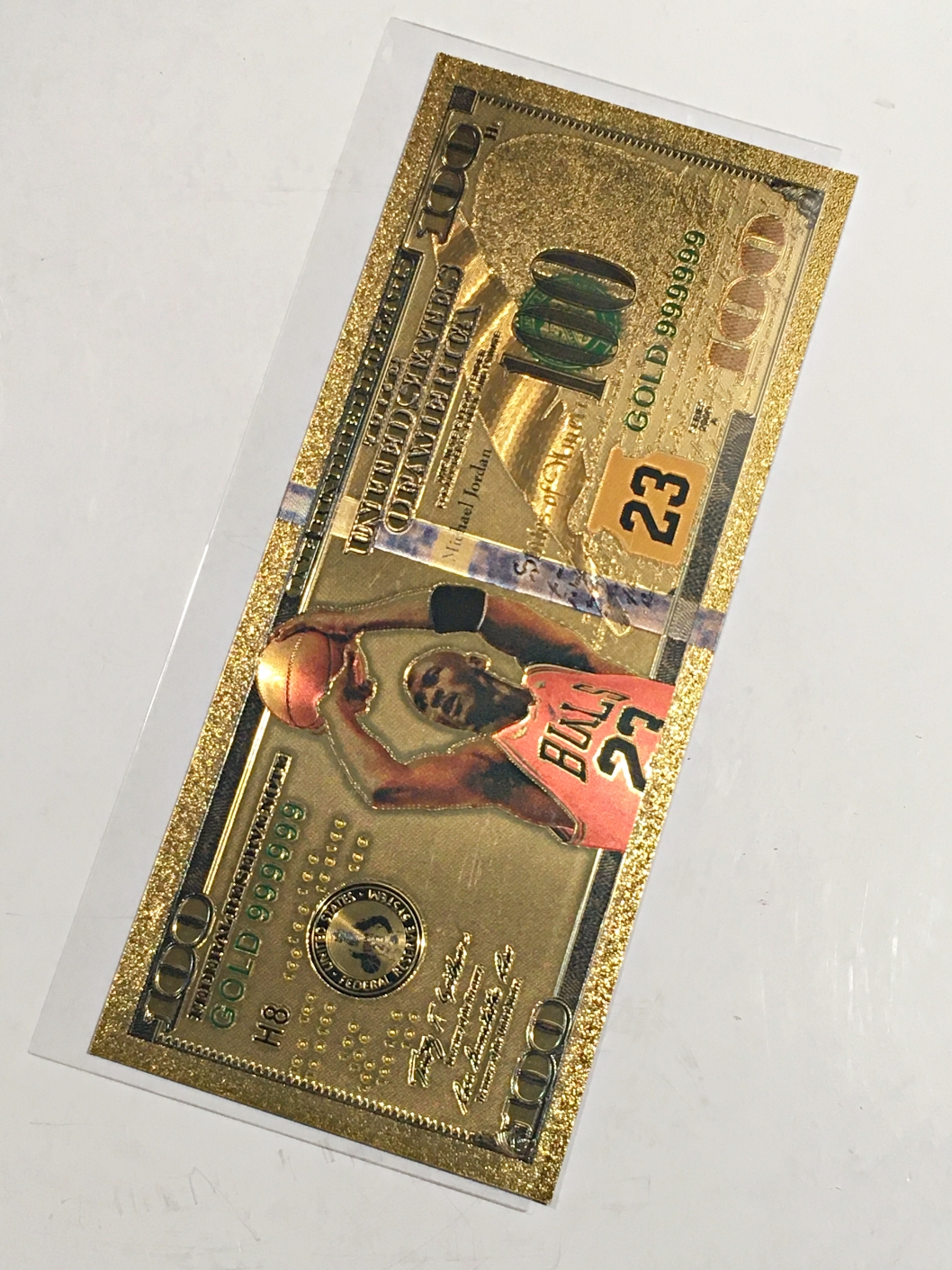 Michael Jordon Gold Foil 100 Dollar Banknote | Property Room
