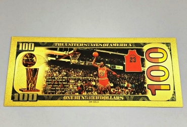 Michael Jordon Gold Foil 100 Dollar Commemorative Banknote | Property Room