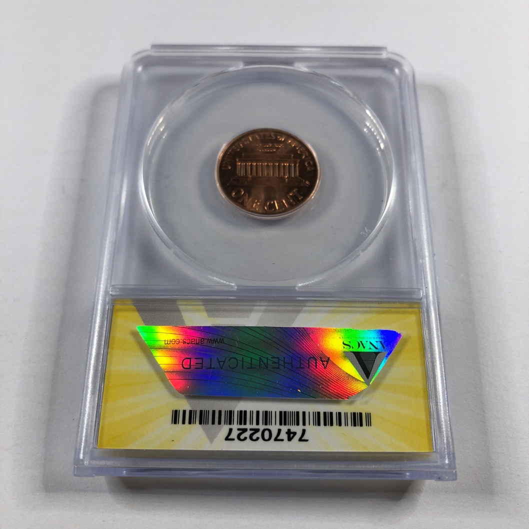 MINT ERROR: 2001 Lincoln Head Memorial Cent*Graded MS63 RED BROADSTRUCK by ANACS | Property Room