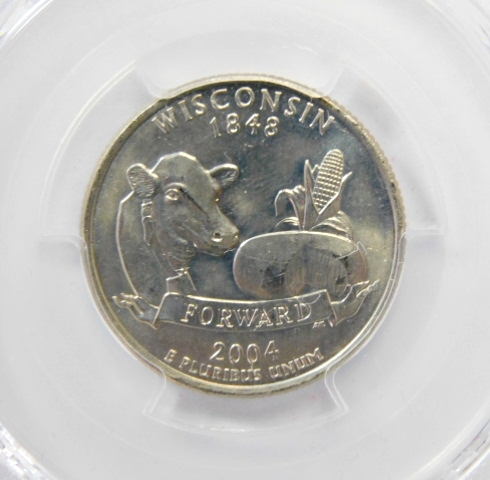 MINT ERROR 2004-D Wisconsin Extra Leaf Low Statehood Quarter PCGS ...