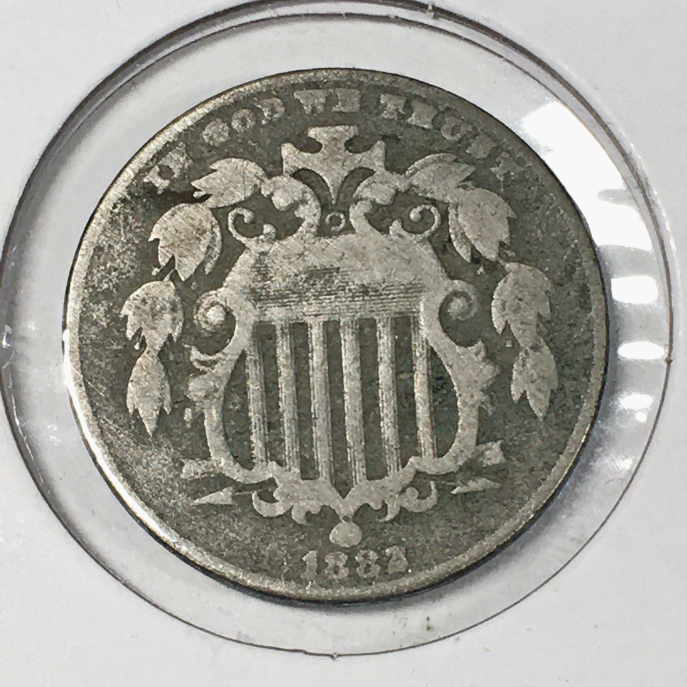 MINT ERROR*1882 Filled 2 Die Chip Error Shield Nickel | Property Room