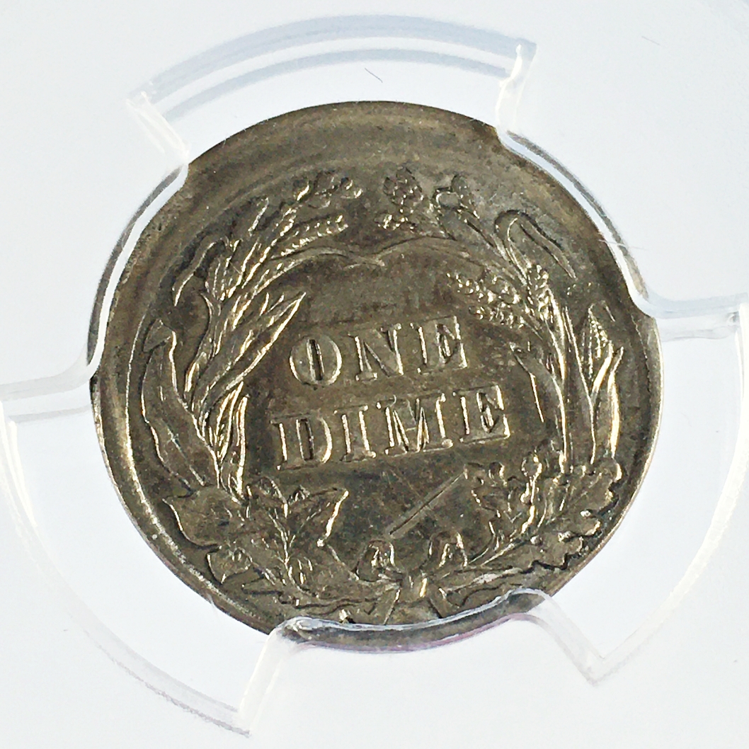 MINT ERROR*1902 Barber Dime*UNCENTERED BROADSTRIKE*Graded AU55 by PCGS ...