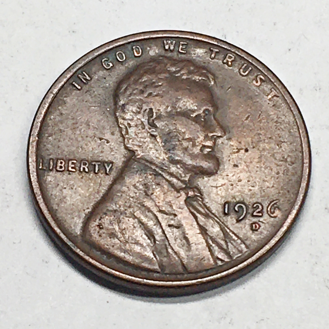MINT ERROR*1926-D (filled "6") Lincoln Head Wheat Cent | Property Room