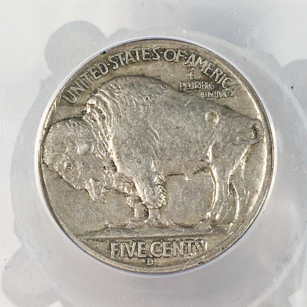 MINT ERROR*1935-D Buffalo Nickel*No Designer's Initial*Graded EF40 by ...
