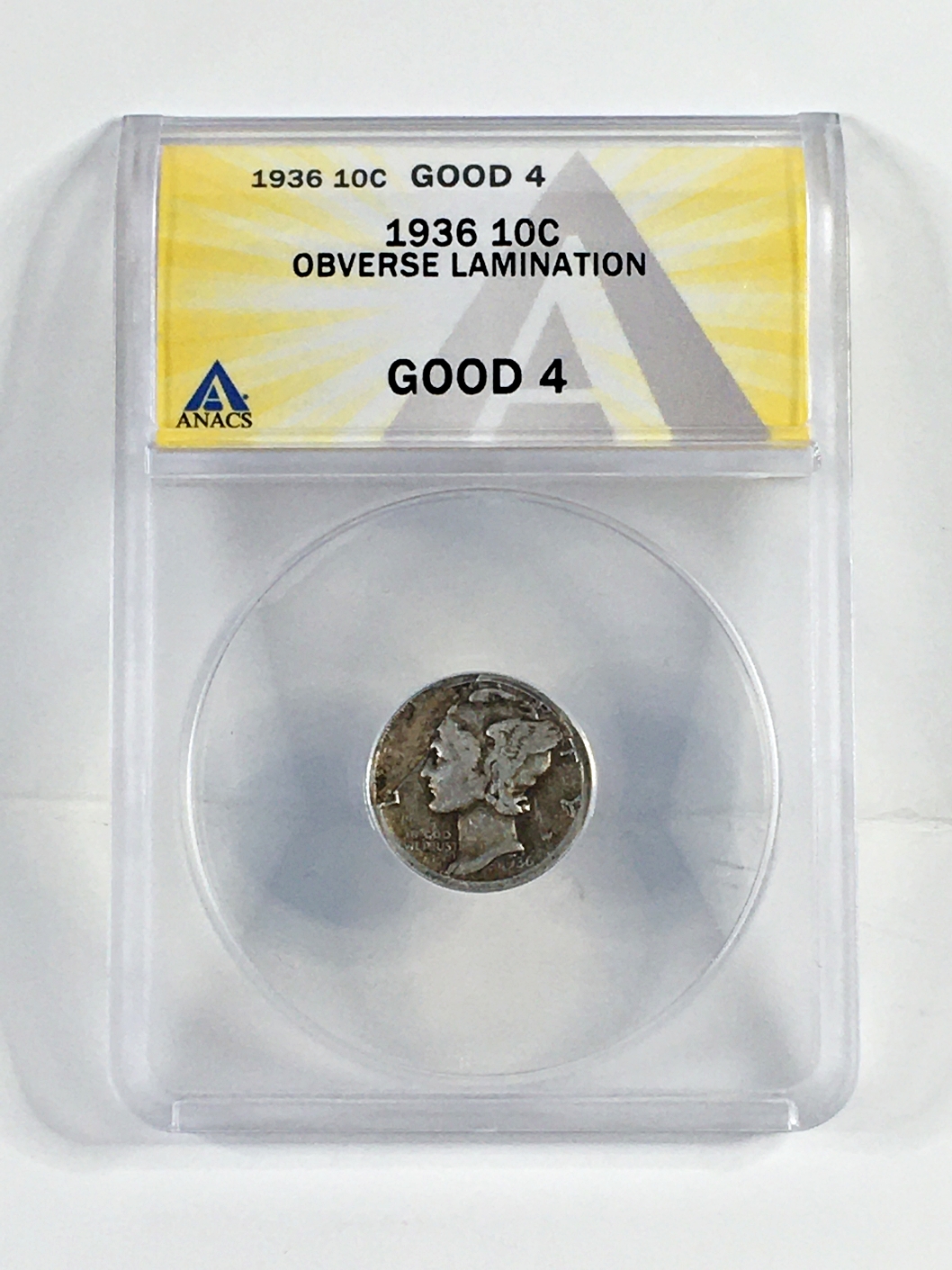 MINT ERROR*1936 Silver Mercury Head Dime*Lamination Error on Reverse ...