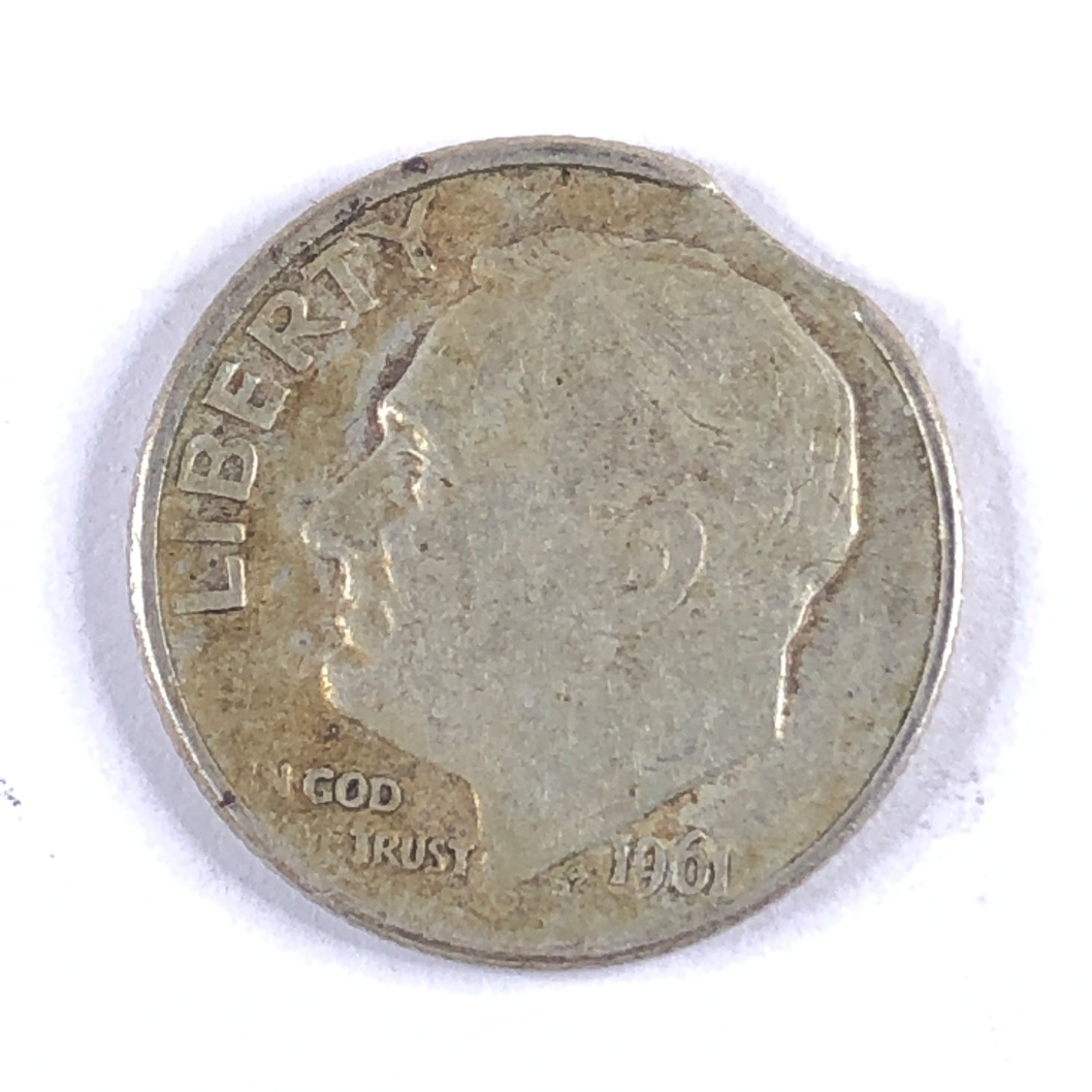 MINT ERROR*1961-D Silver Roosevelt Dime*CLIPPED | Property Room